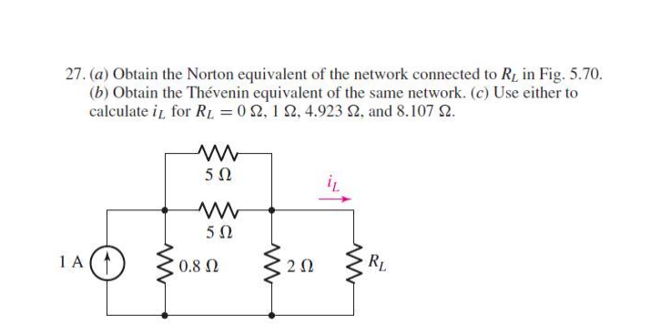 Solved 27. (a) Obtain the Norton equivalent of the network | Chegg.com
