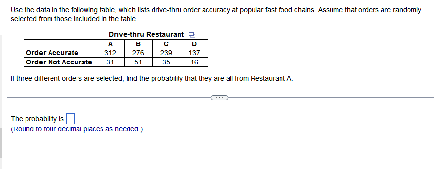 Solved Use the data in the following table, which lists | Chegg.com