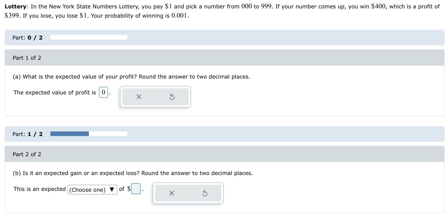 Solved Lottery: In the New York State Numbers Lottery, you | Chegg.com