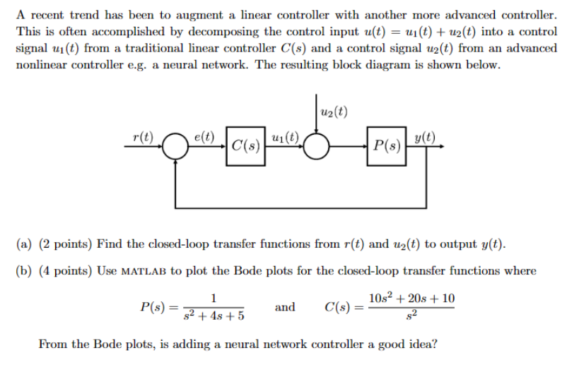Solved A recent trend has been to augment a linear | Chegg.com
