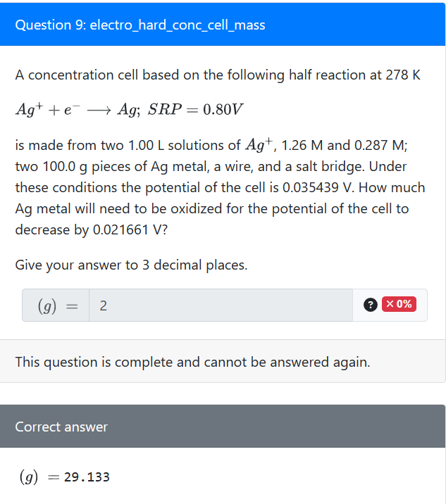Solved Question 9: electro_hard_conc_cell_mass A | Chegg.com
