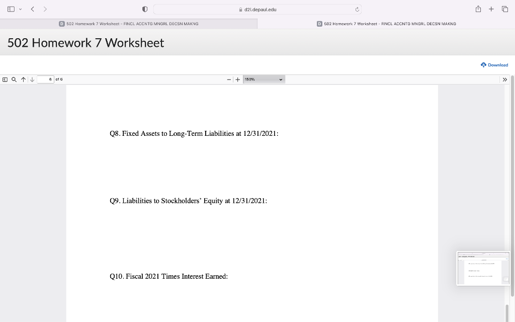 Solved 502 Homework 7 Worksheet 502 Homework 7 | Chegg.com