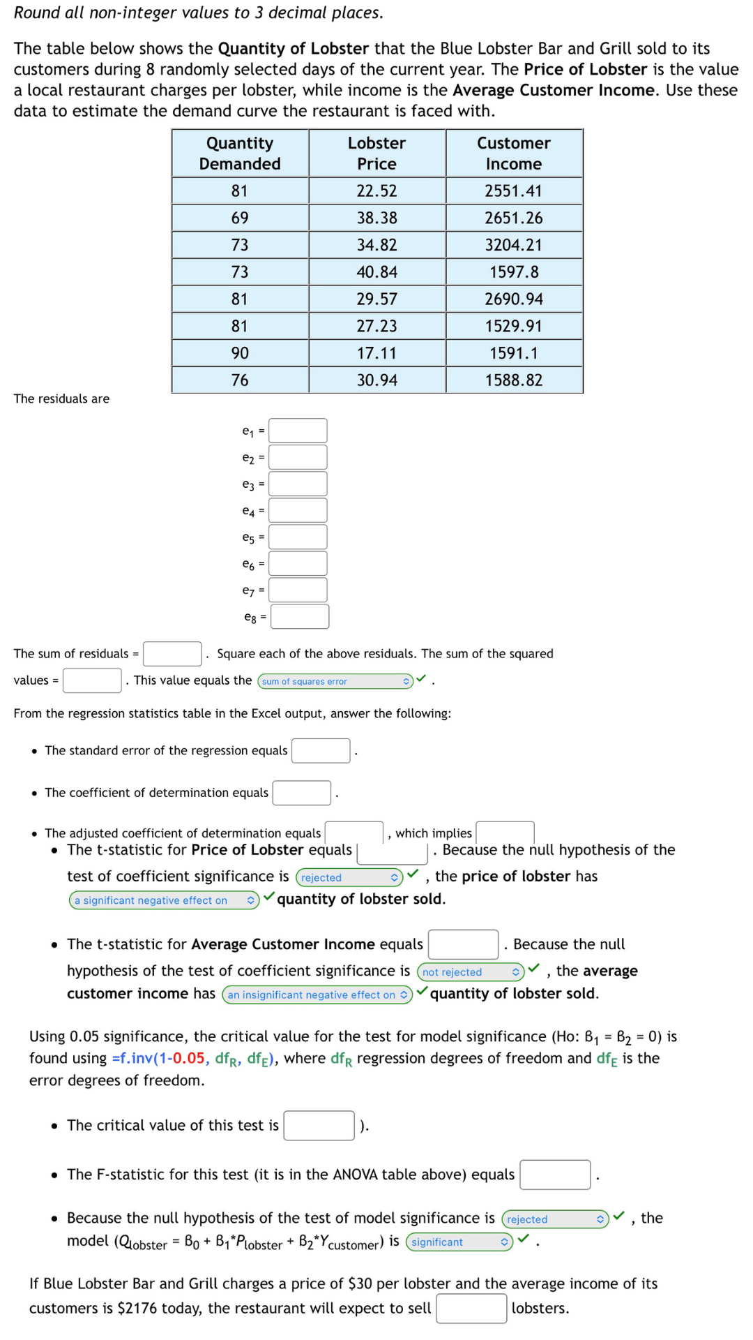 Solved Round All Non Integer Values To 3 decimal Placesthe