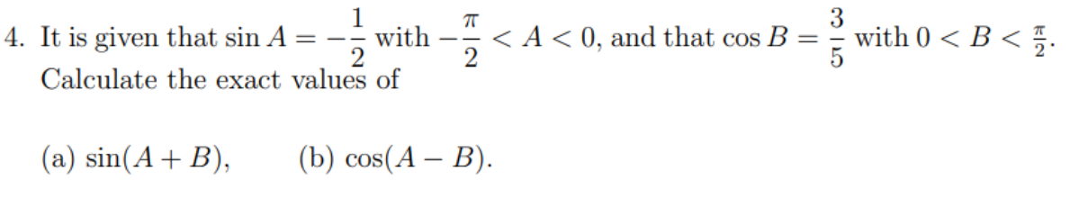 Solved It is given that sinA=-12 ﻿with | Chegg.com