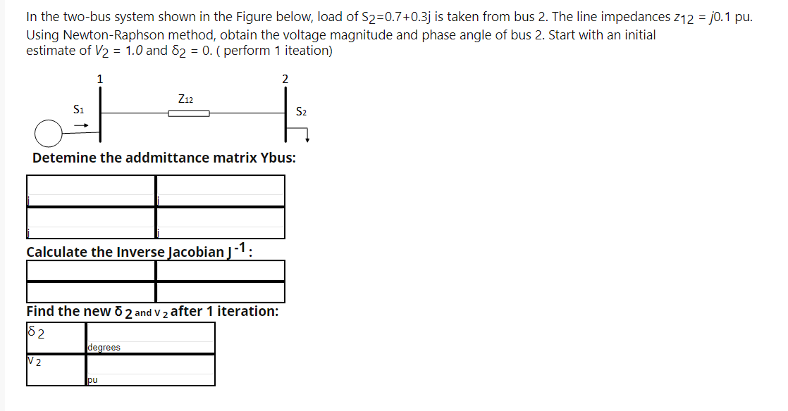 Solved In the two-bus system shown in the Figure below, load | Chegg.com