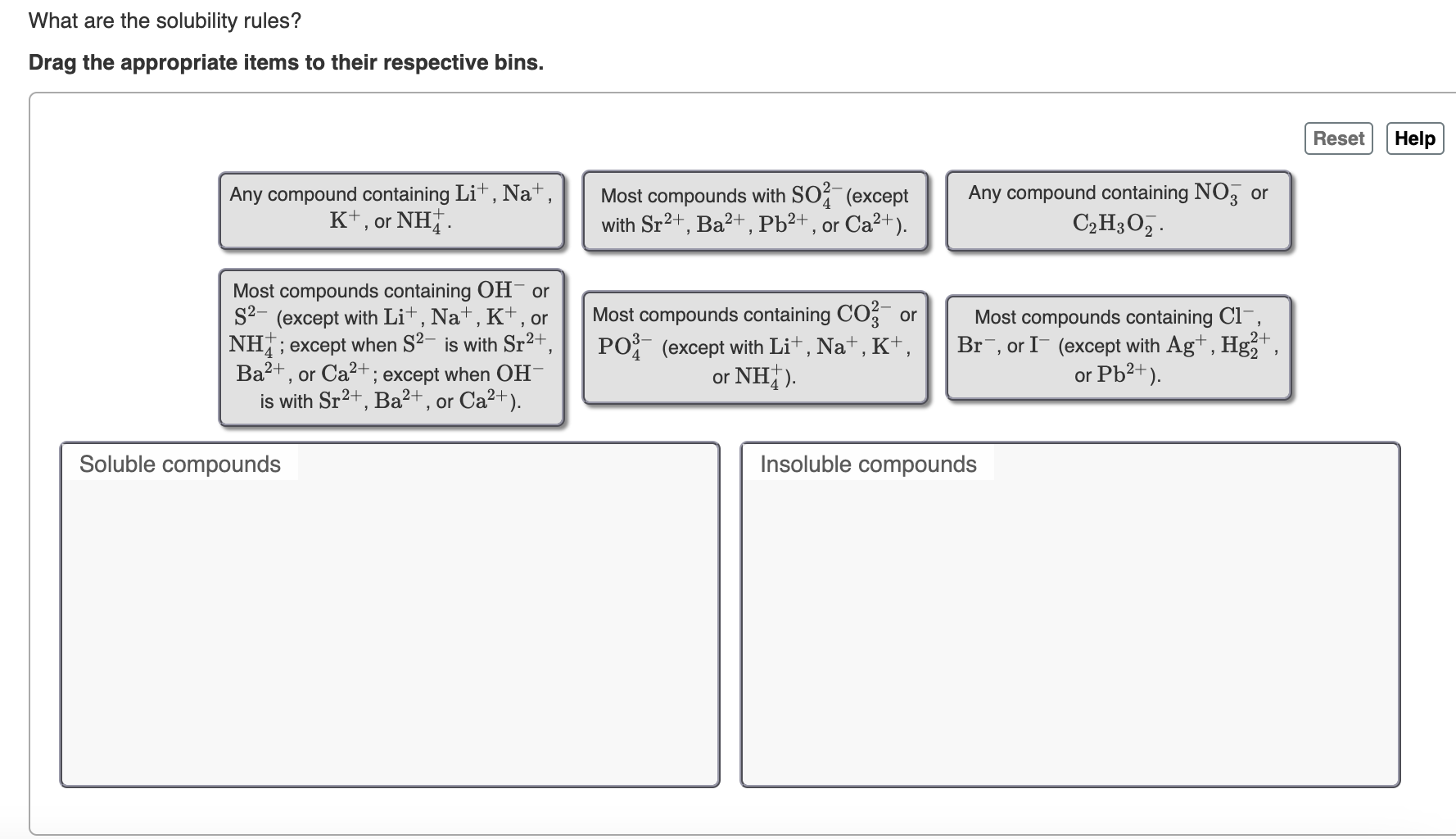 Solved What are the solubility rules? D | Chegg.com