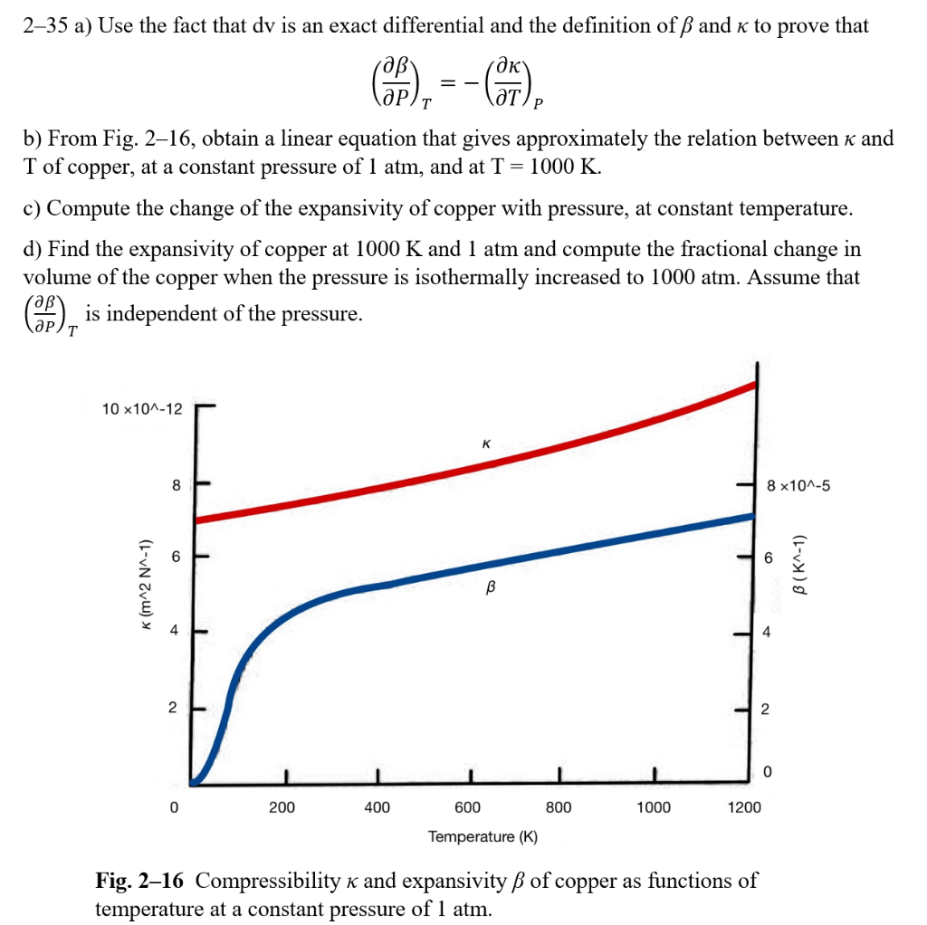 Solved 2−35 a) Use the fact that dv is an exact differential | Chegg.com