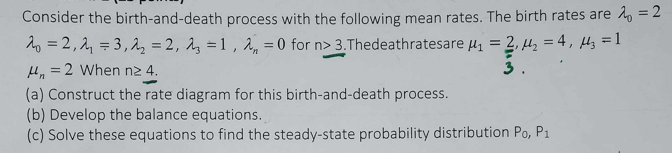 Solved Consider the birth-and-death process with the | Chegg.com