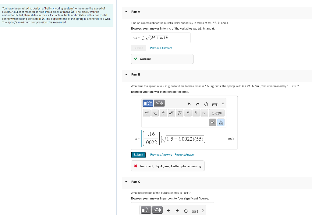 Solved Part A A 54 g ice cube can slide without friction up | Chegg.com