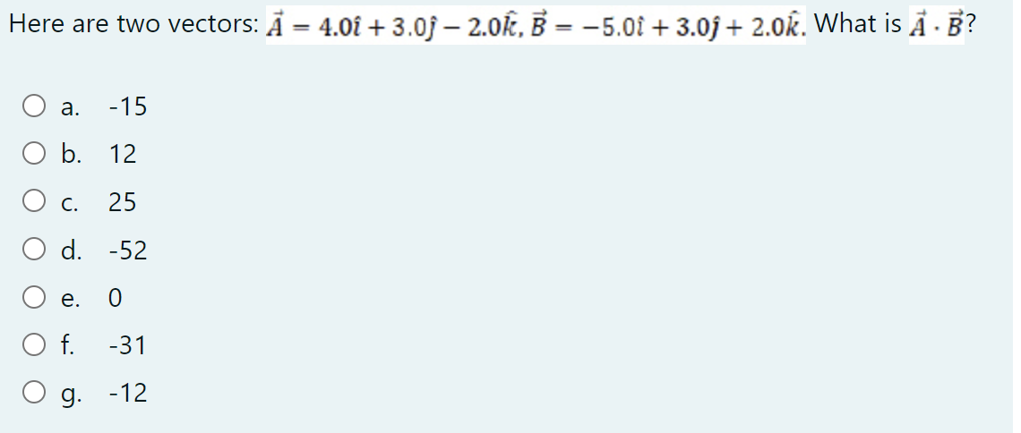 Solved Here are two vectors: | Chegg.com