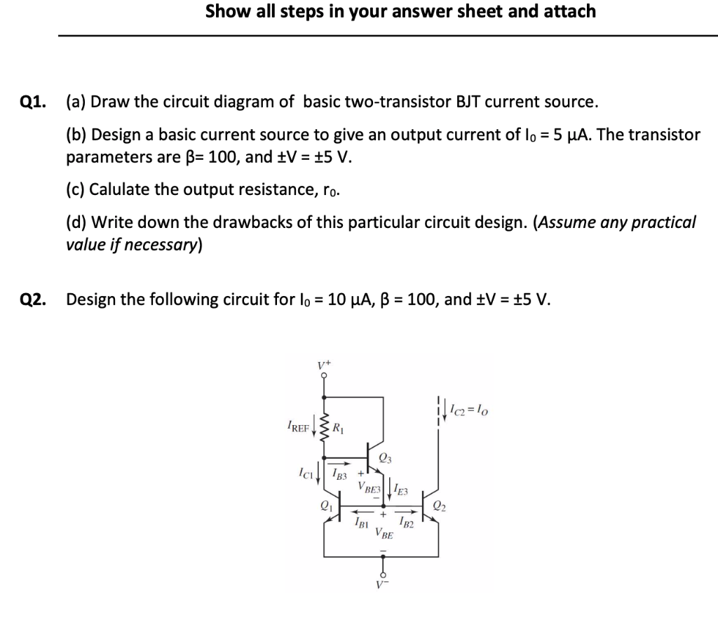 Solved Show all steps in your answer sheet and attach Q1. | Chegg.com