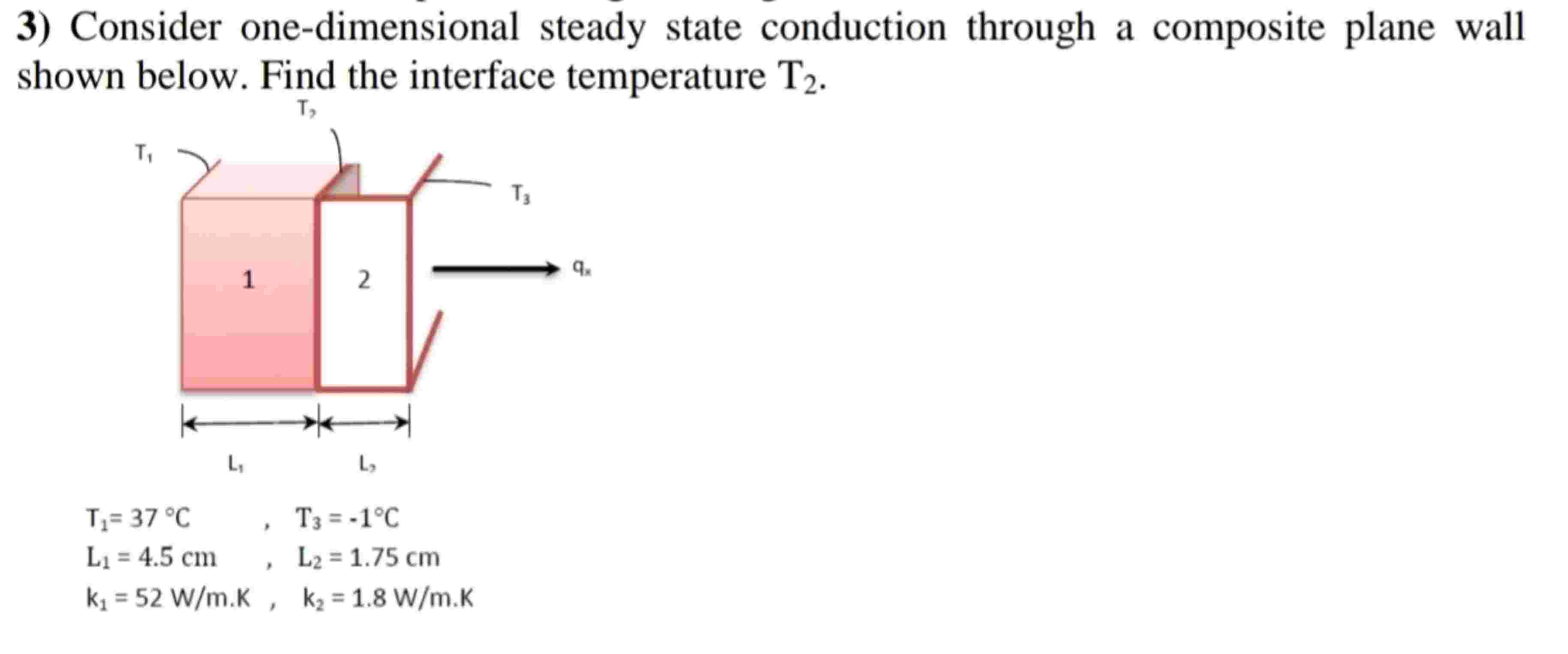 Consider one-dimensional steady state conduction | Chegg.com