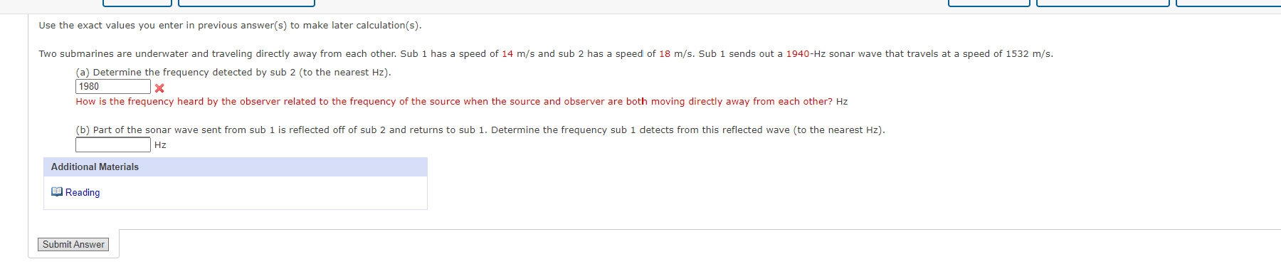 Solved Use the exact values you enter in previous answer(s) | Chegg.com