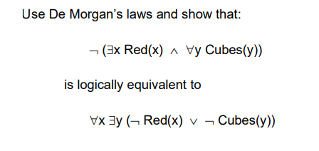 Solved Use De Morgan's laws and show that: \\[ | Chegg.com