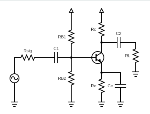 Solved For the following circuit calculate | Gv | for: RB1 = | Chegg.com