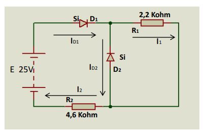 Solved Find the I1, I2 and ID1 , ID2 values for the circuit | Chegg.com