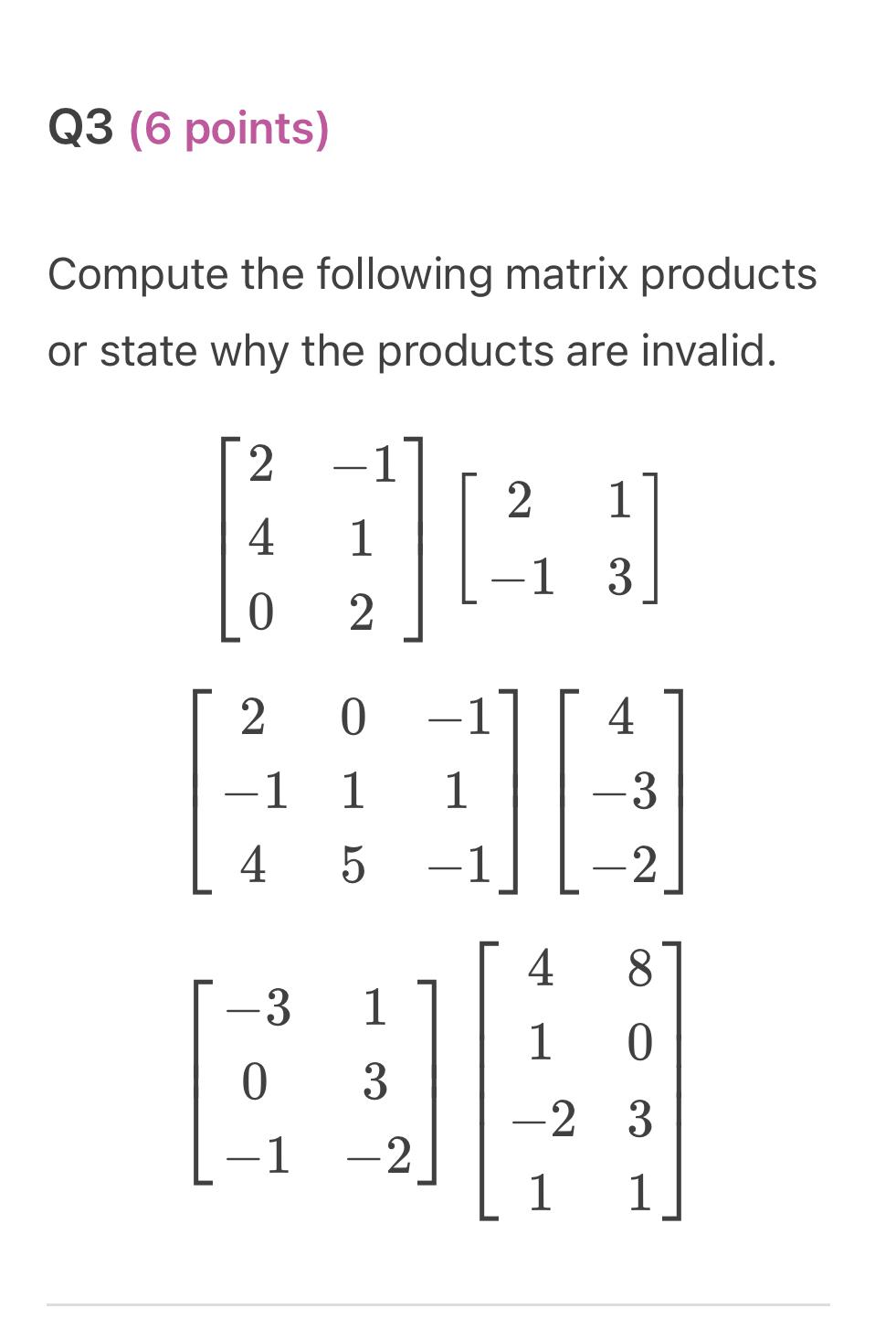 Solved QB(10 points) a=⎣⎡510−5⎦⎤,b=⎣⎡−6−22⎦⎤,c=⎣⎡−18−3⎦⎤ Do | Chegg.com