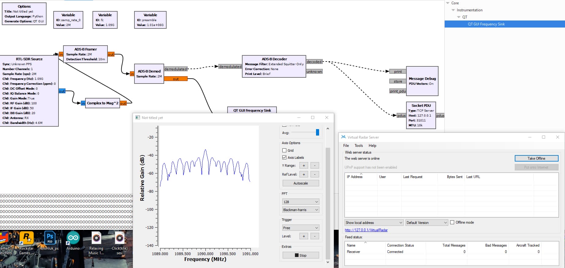 Solved Displaying aircraft location data using gnu radio and | Chegg.com