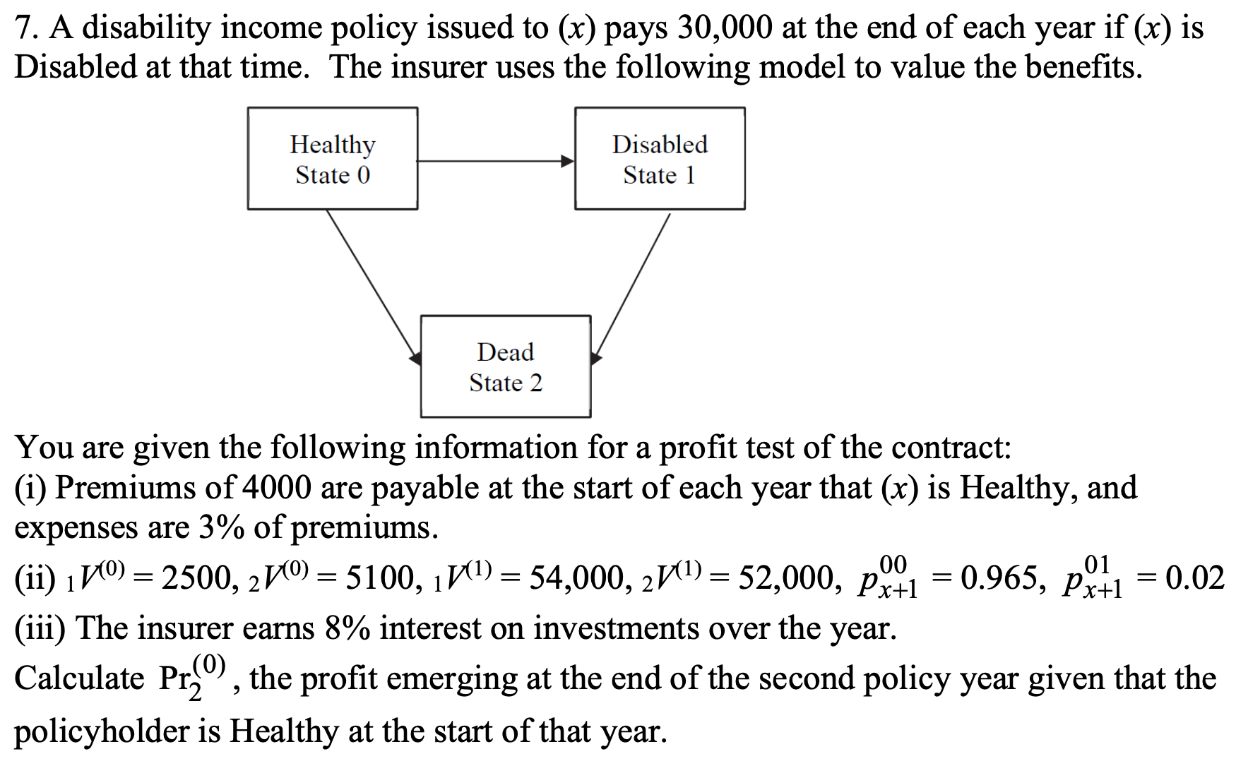 Solved 7. A disability income policy issued to (x) pays | Chegg.com