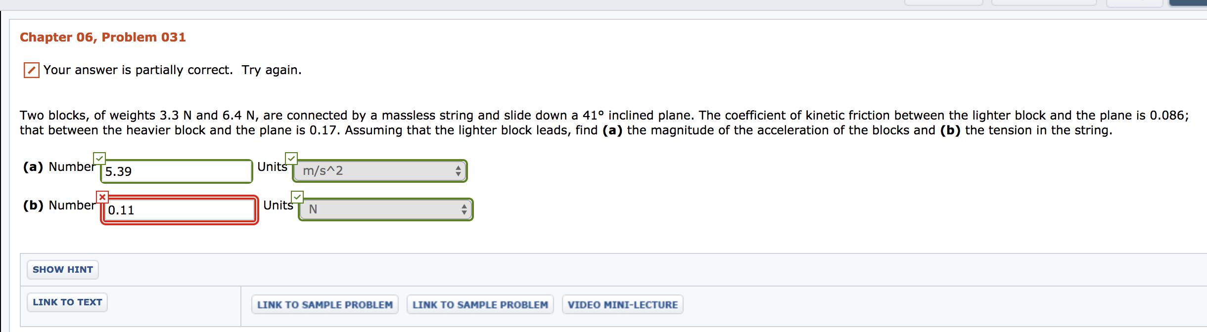 Solved Chapter 06, Problem 031 Your answer is partially | Chegg.com