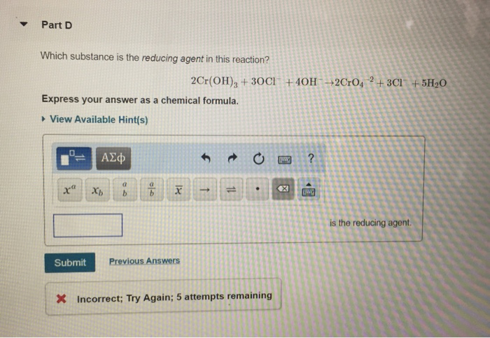 Solved Please write the answer as a chemical formula and | Chegg.com