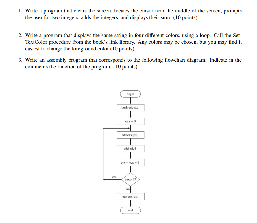 Solved 1. Write a program that clears the screen, locates | Chegg.com