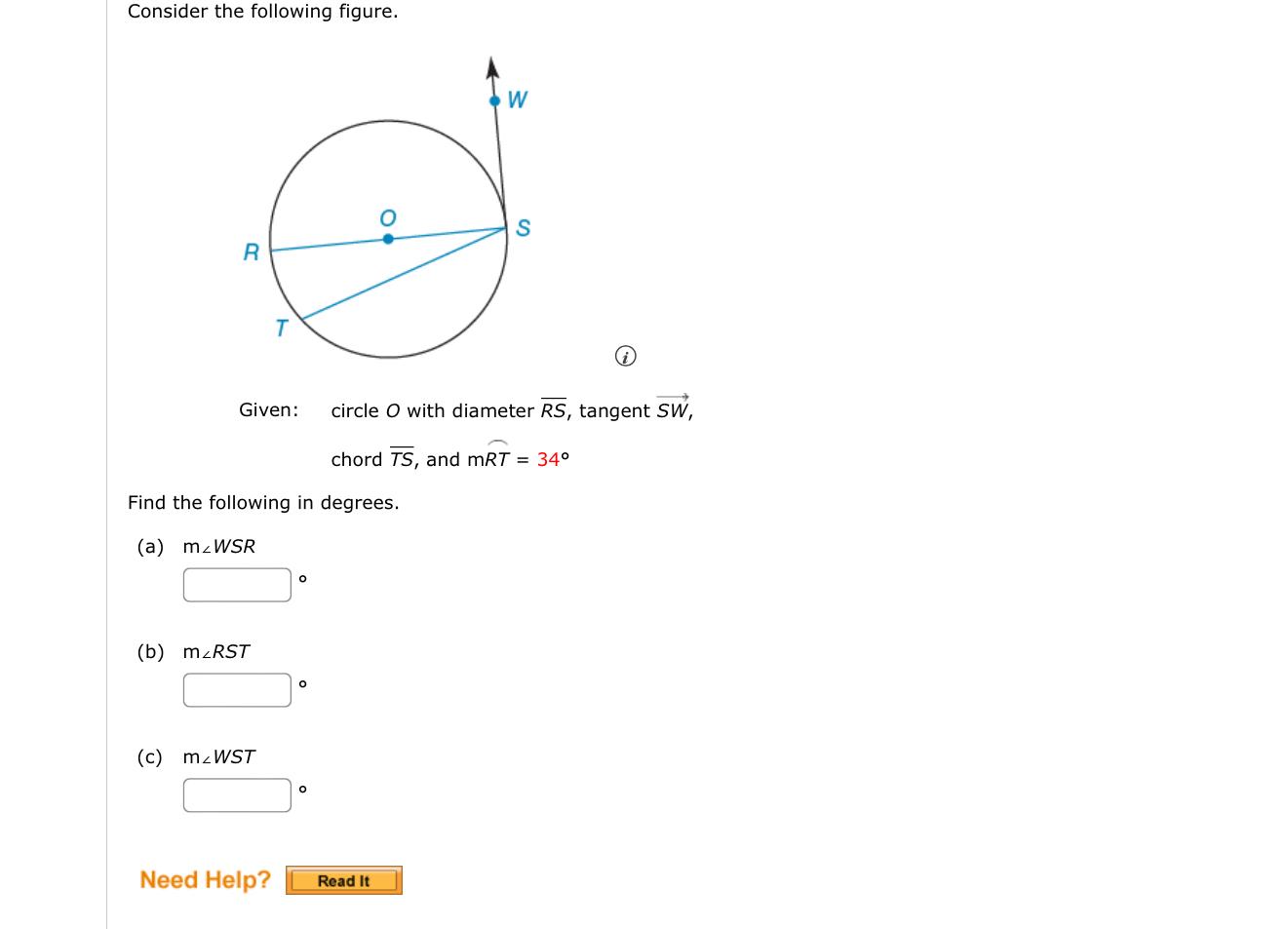 Solved Consider the following figure. Given: circle O with | Chegg.com