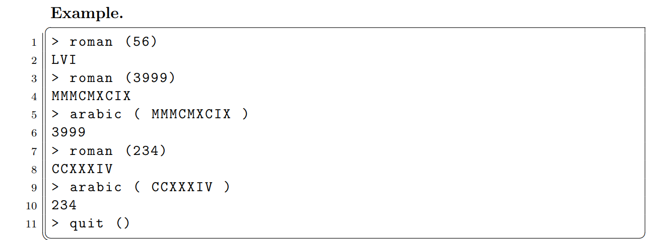 Solved . Arabic and Roman Numerals. Write a program (called | Chegg.com