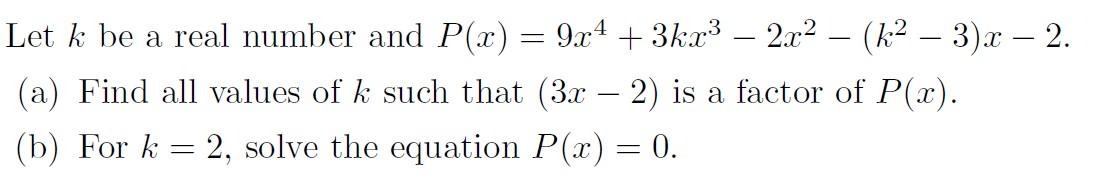 Solved Let k be a real number and | Chegg.com
