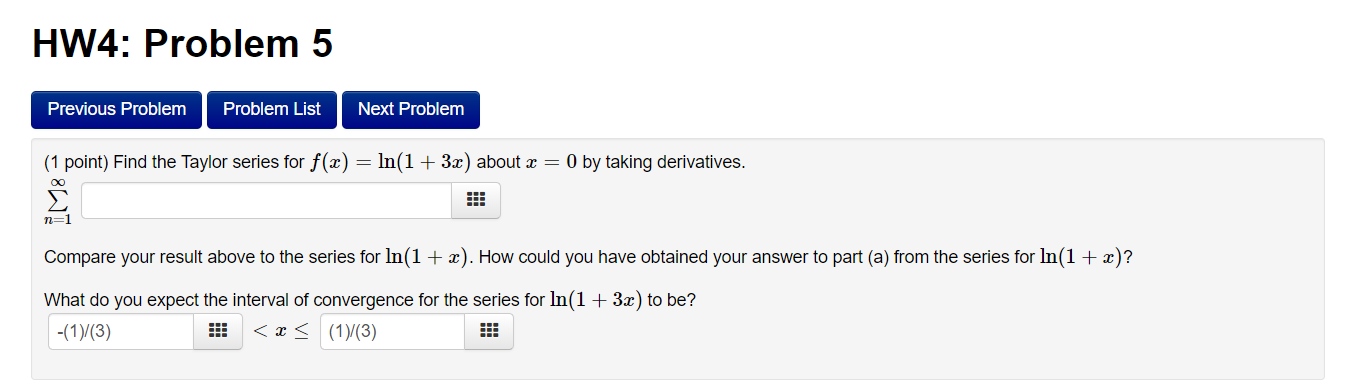 Solved HW4: Problem 5 Previous Problem Problem List Next | Chegg.com