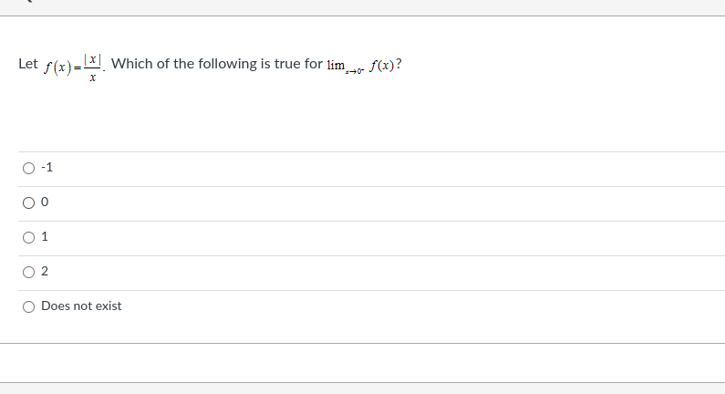 Solved Let f(x)=x∣x∣. Which of the following is true for | Chegg.com