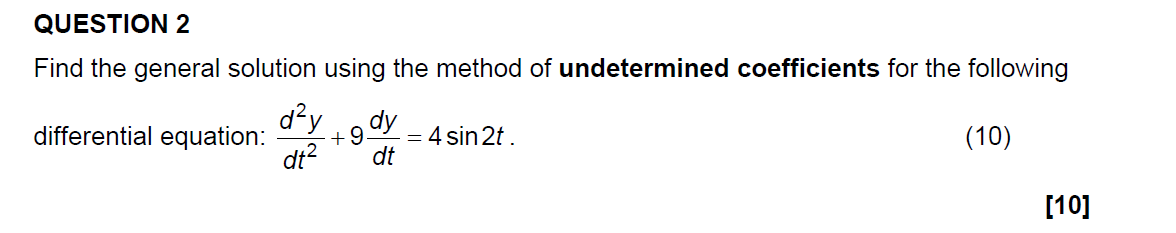 Solved Find the general solution using the method of | Chegg.com