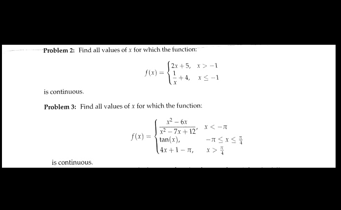 Solved Problem 2: Find all values of x for which the | Chegg.com