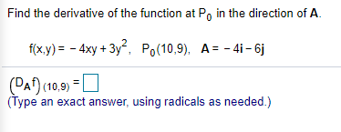 Solved Find the derivative of the function at Po in the | Chegg.com