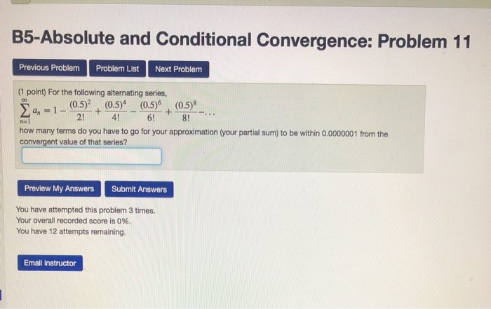 Solved B5-Absolute and Conditional Convergence: Problem 11 | Chegg.com