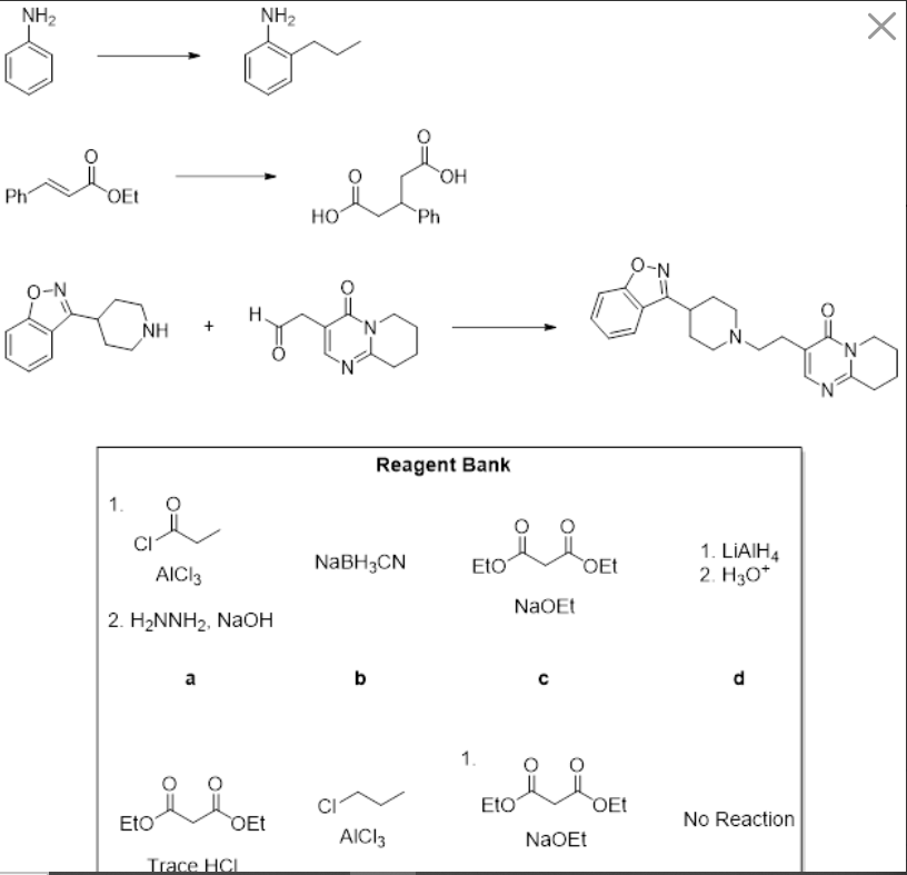 Solved NH2 NH2 x ТОН olla HO Ph Aloe 80.no O-N Reagent Bank | Chegg.com
