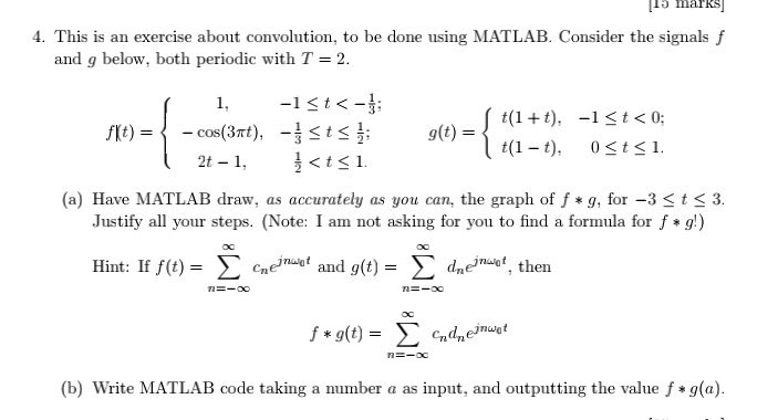 Solved 113 marks 4. This is an exercise about convolution, | Chegg.com