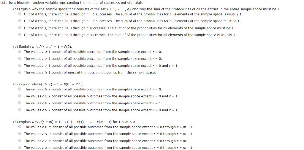 Solved Let r be a binomial random variable representing the | Chegg.com