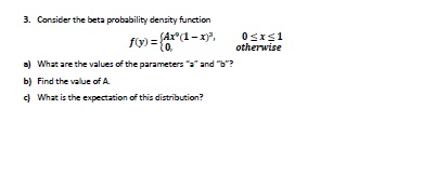 Solved Consider the beta probability density | Chegg.com