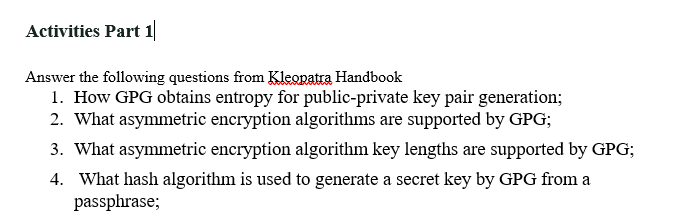 Solved Activities Part 1 Answer the following questions from | Chegg.com