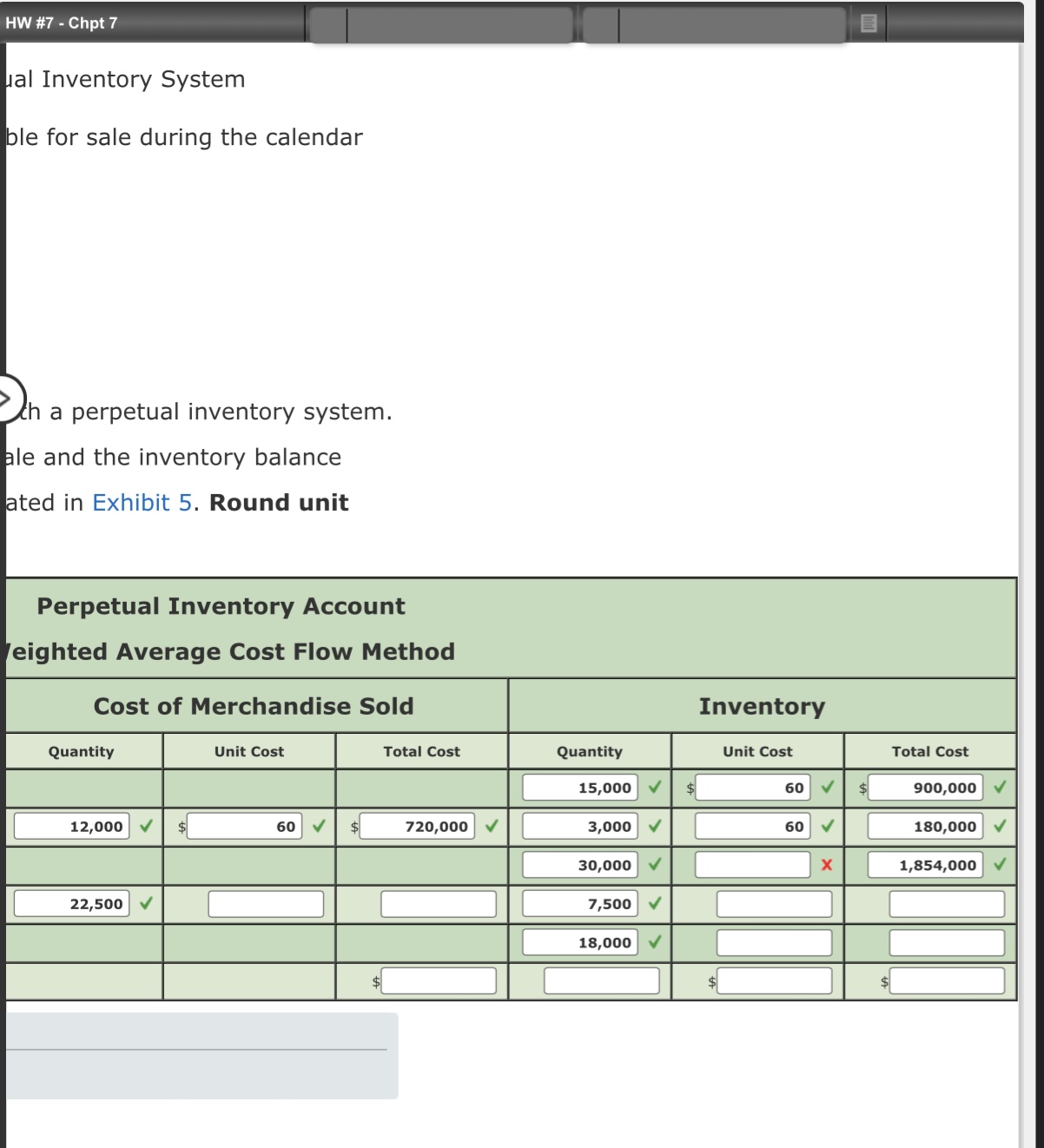 Solved ral Inventory System ble for sale during the | Chegg.com