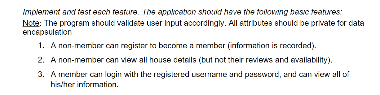 Solved Implement and test each feature. The application | Chegg.com