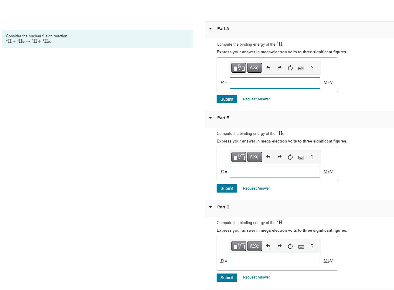 Solved Compute the binding energy of the 4He. Express your | Chegg.com