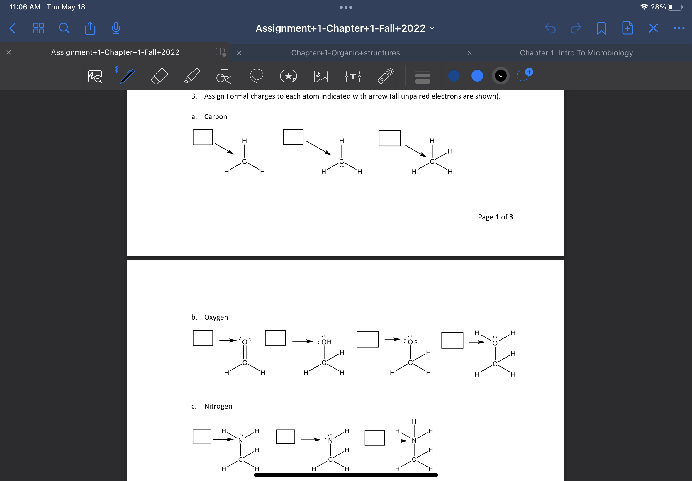 Solved 3. Assign Formal charges to each atom indicated with | Chegg.com