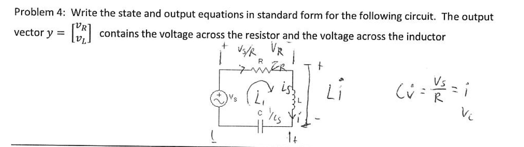 Solved Problem 4: Write the state and output equations in | Chegg.com