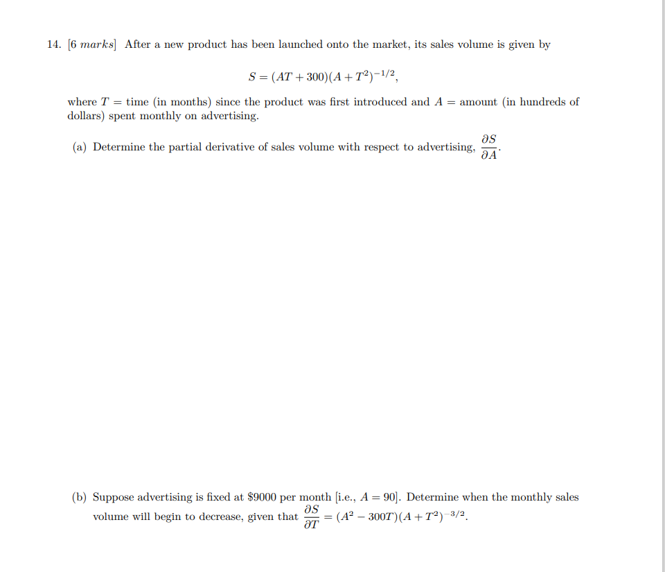 Solved 14. [6 marks] After a new product has been launched | Chegg.com