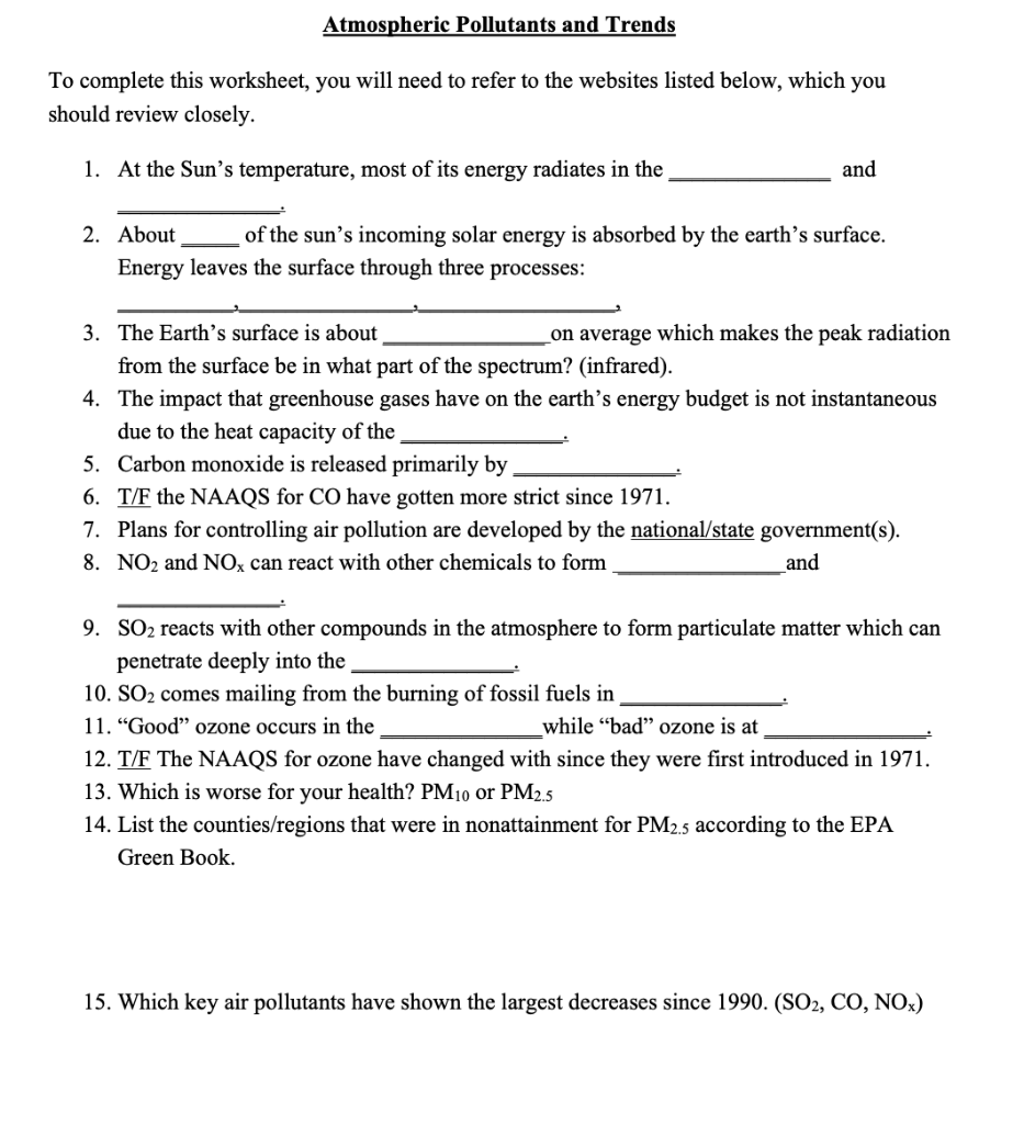 Solved To complete this worksheet, you will need to refer to | Chegg.com