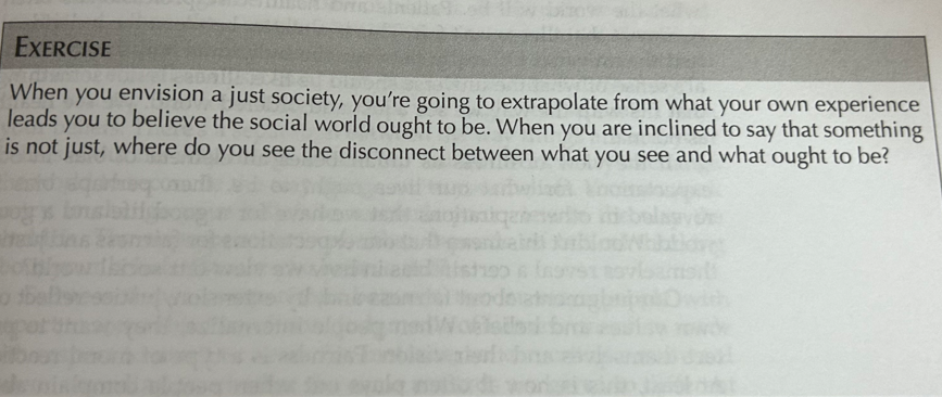 Solved EXERCISE When you envision a just society, you're | Chegg.com