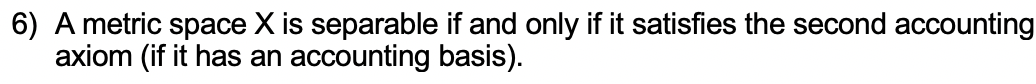 Solved 6) A metric space X is separable if and only if it | Chegg.com