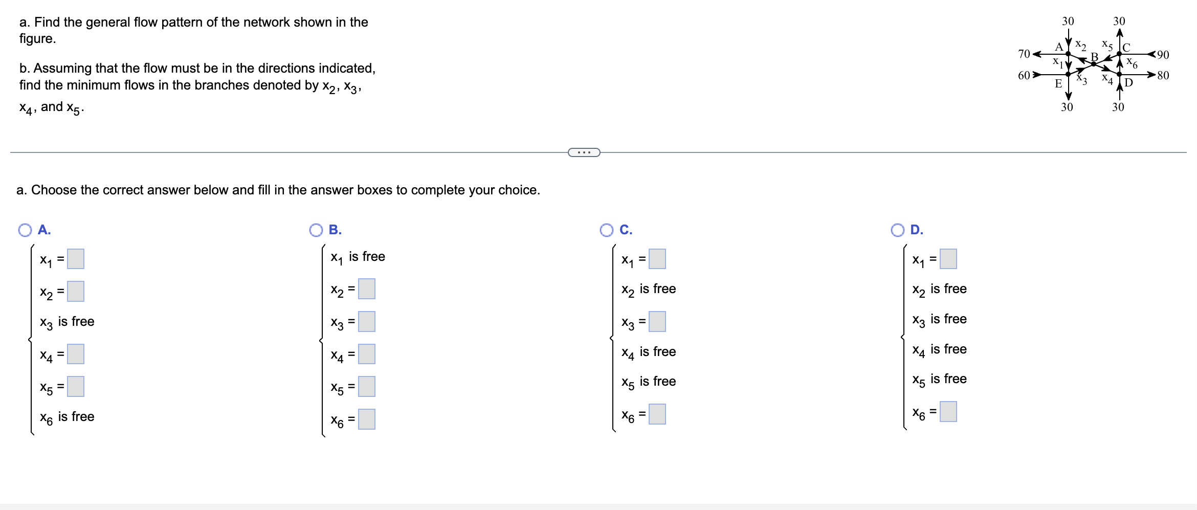 Solved a. Find the general flow pattern of the network shown | Chegg.com